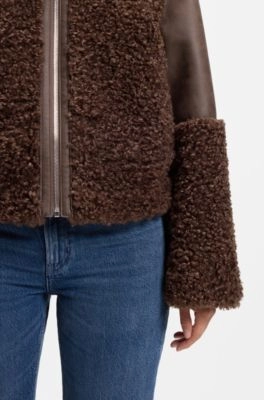 BOSS Reversible Jacket In Faux Shearling And Faux Leather