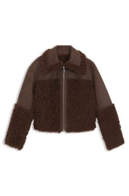 BOSS Reversible Jacket In Faux Shearling And Faux Leather