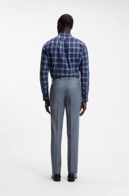 BOSS One Slim-fit Pants In Melange Virgin Wool
