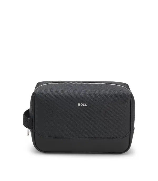 BOSS Toiletry Bag In Smooth Nappa-look Fabric
