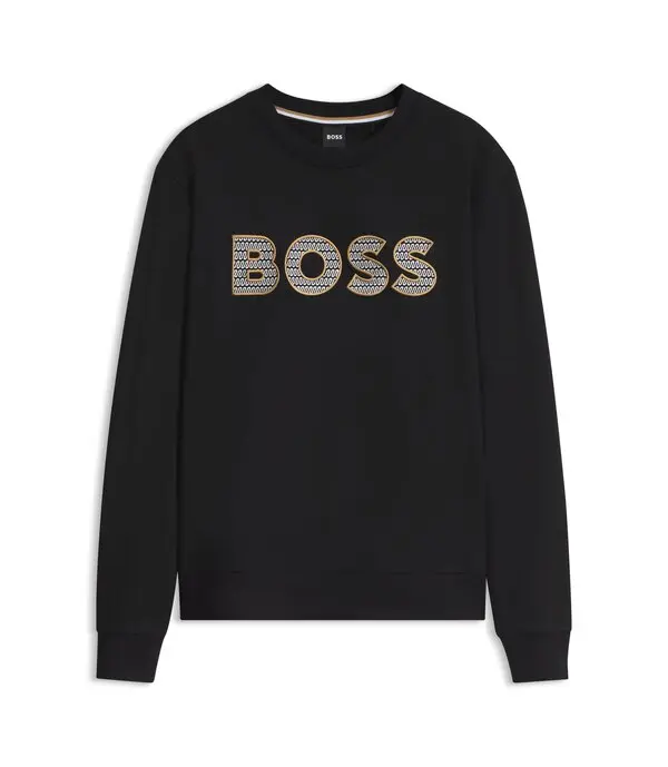 BOSS Cotton-terry Sweatshirt With Logo Detail - Black