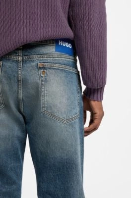 Hugo Slim-fit Jeans In Medium- Stonewashed Stretch Denim
