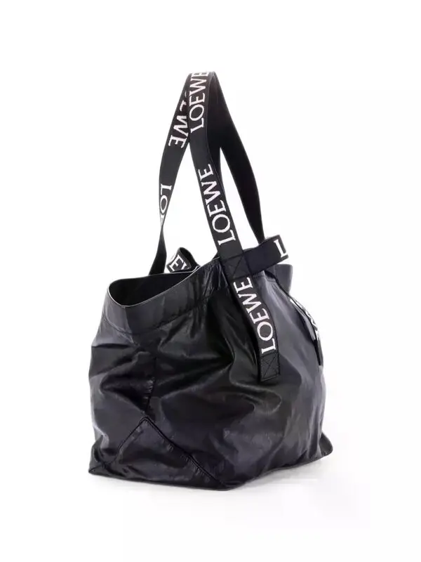 Loewe Fold Logo Strap Leather Large Tote Bag