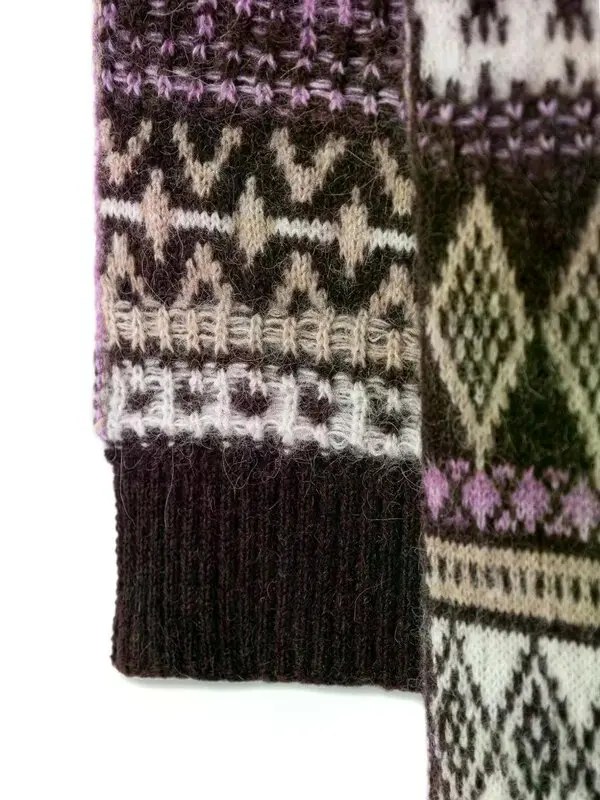 Marc O'polo Fair Isle-knit Ribbed-trim Scarf