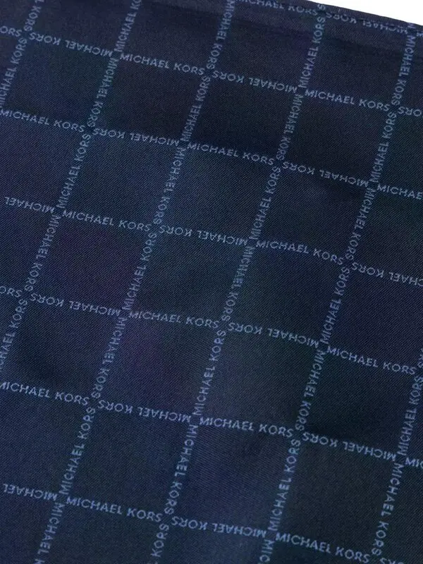 Michael Kors Monogram-pattern Silk-blend Tie And Pocket Square Set