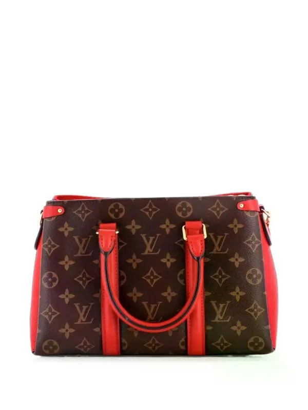 LOUIS VUITTON Soufflot Tote Monogram Canvas With Leather Bb Satchel - Red