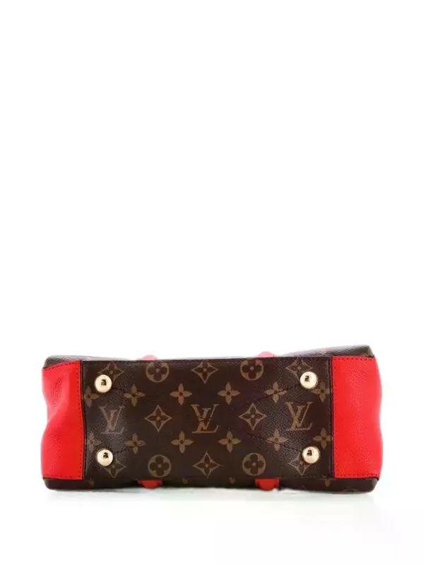 LOUIS VUITTON Soufflot Tote Monogram Canvas With Leather Bb Satchel - Red