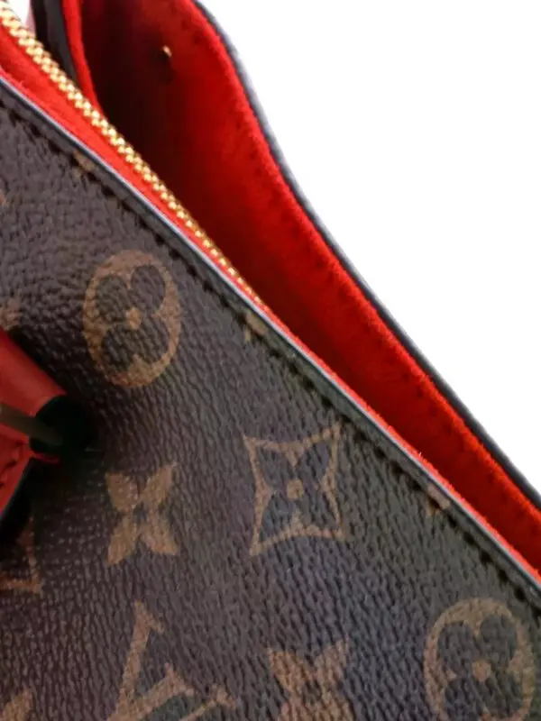 LOUIS VUITTON Soufflot Tote Monogram Canvas With Leather Bb Satchel - Red