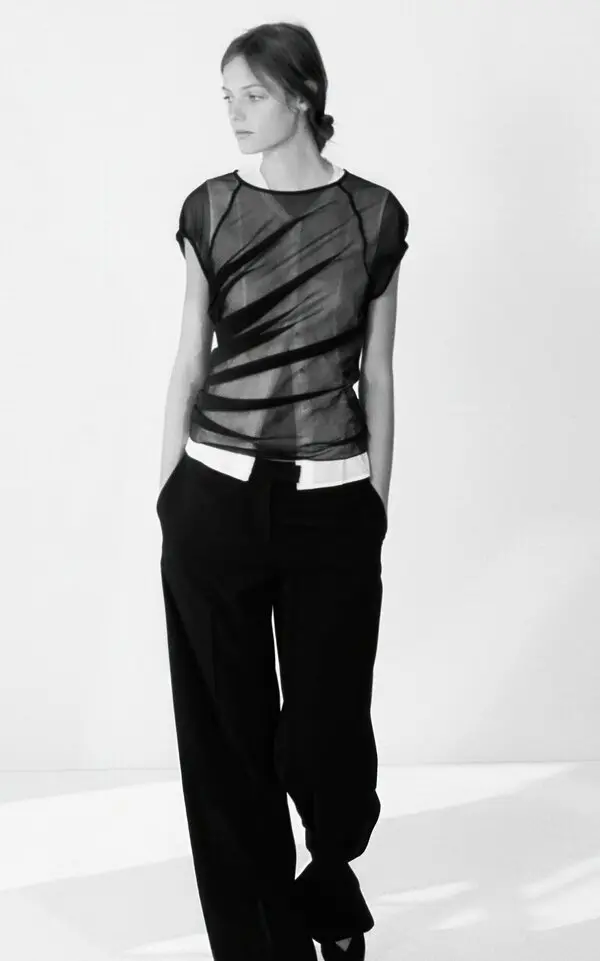 COLLEEN ALLEN Wide Leg Tailored Wool Suiting Pants