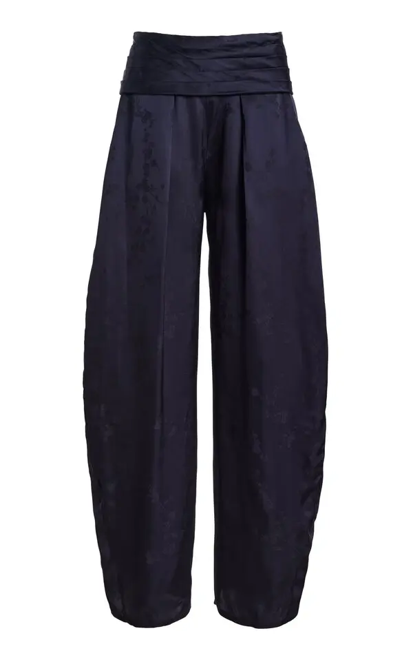 KALLMEYER Clemence Wide-leg Cummerbund Pants - Navy