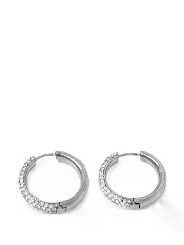 Guess Madison Crystal-embellished Hoop Earrings - Silver