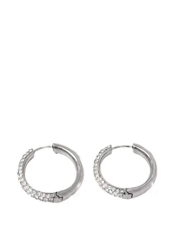 Guess Madison Crystal-embellished Hoop Earrings - Silver