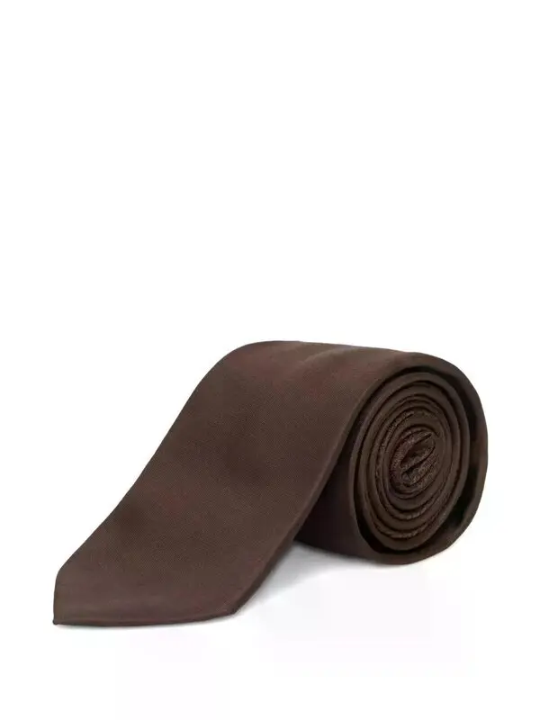 Michael Kors Geometric-pattern Tie And Pocket Square Set - Brown