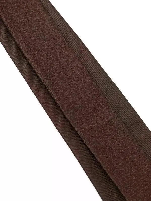 Michael Kors Geometric-pattern Tie And Pocket Square Set - Brown