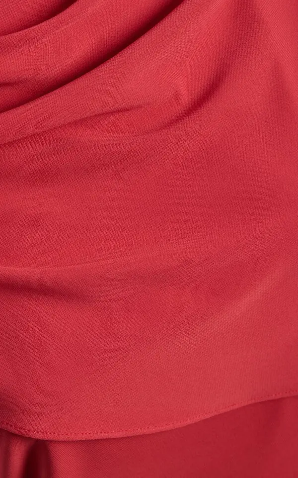 KALLMEYER Helga Asymmetrical Scarf Top - Red