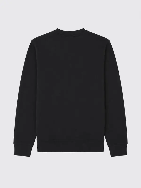 BOSS Crew-neck Cotton Jumper With Tone-on-tone Logo - Black