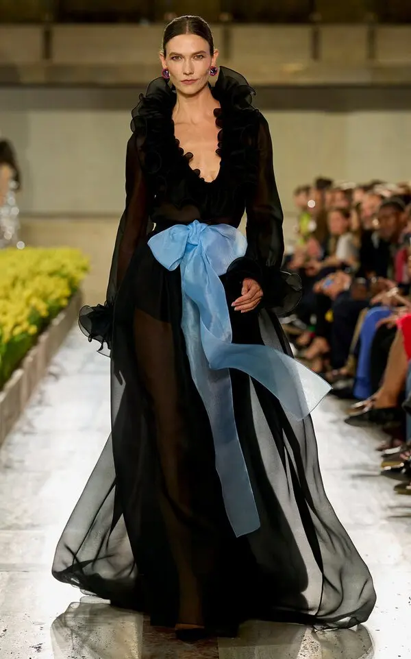 Carolina Herrera Bow-detailed Crepe Silk Organza Floor-length Skirt - Black