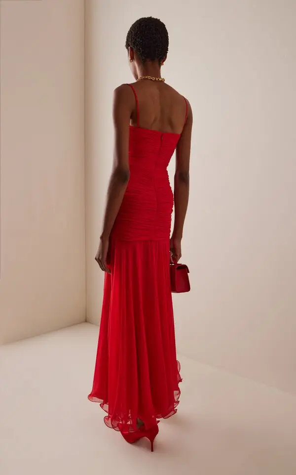 Carolina Herrera Bow-detailed Silk Chiffon Dress
