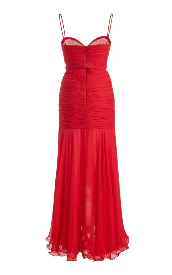 Carolina Herrera Bow-detailed Silk Chiffon Dress