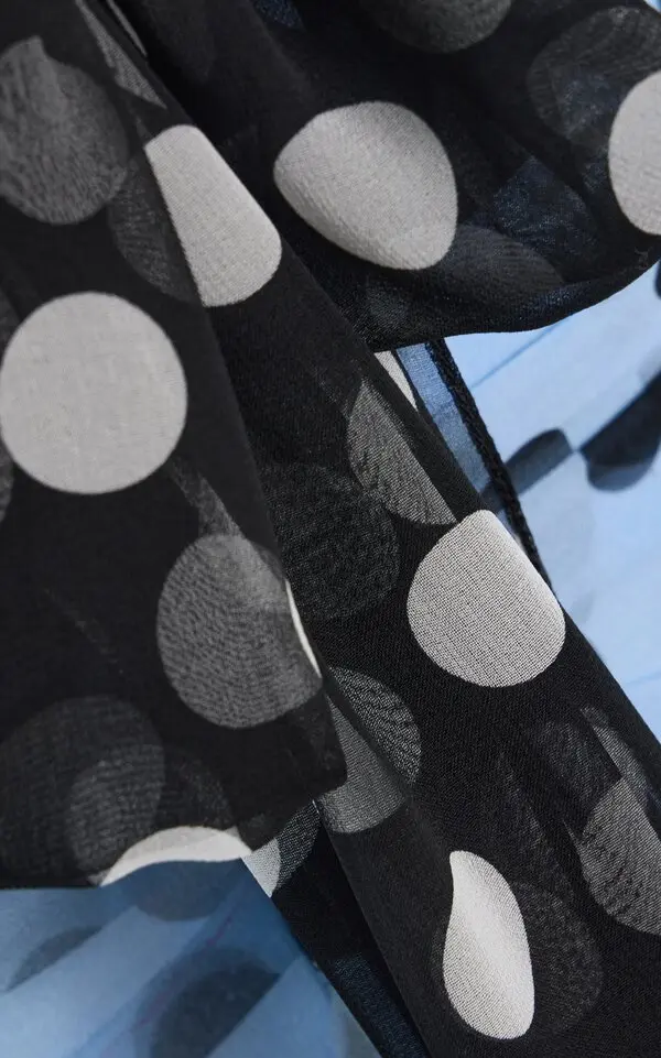 Carolina Herrera Strapless Dot Print Chiffon Gown