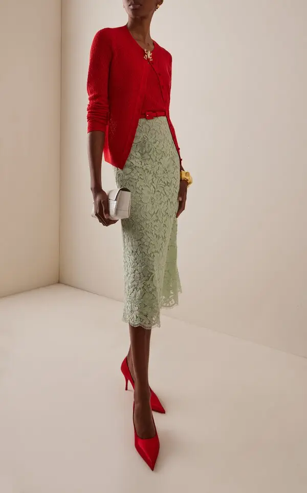 Carolina Herrera Long-sleeve Pointelle Stitch Knit Cardigan