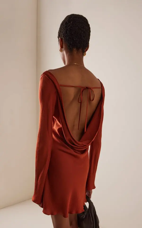 Bondi Born Ardea Cowl Back Satin Mini Dress