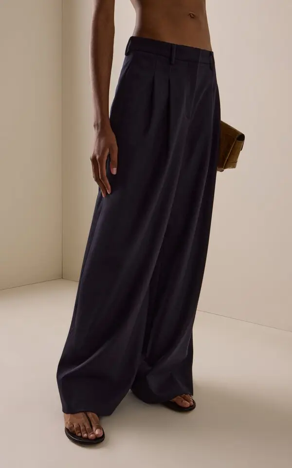 TWP Avery Pleated Wool-cashmere Trousers