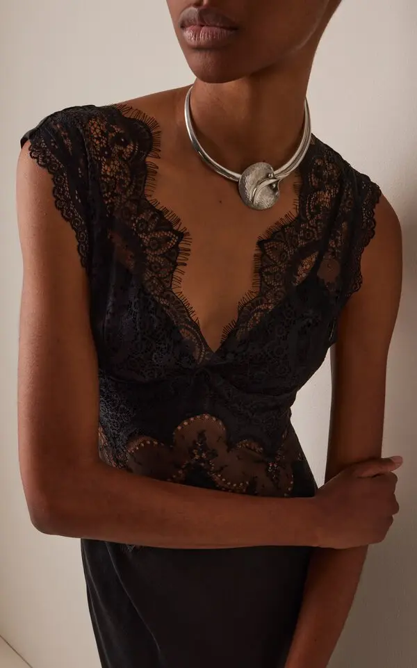 BEN-AMUN Exclusive Flower Brass Stone Necklace