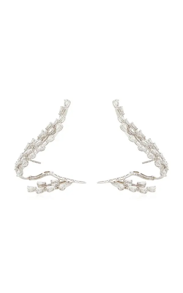 YESSAYAN 18k Gold Diamond Blossom Climber Earrings