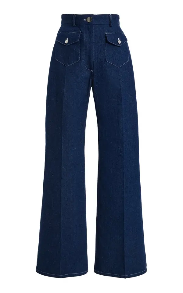 Matthew Bruch Denim Pocket Wide Leg Pant