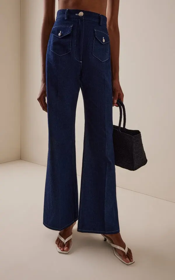 Matthew Bruch Denim Pocket Wide Leg Pant