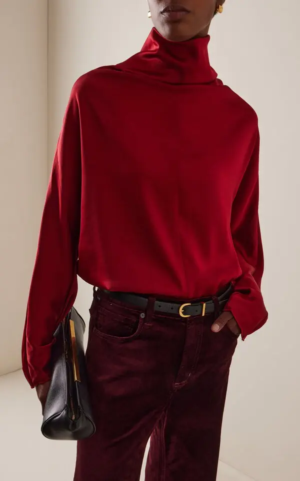 Citizens Of Humanity Ilaria Draped Satin Top - Red