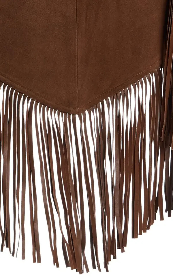Sea Samantha Fringed Suede Triangle Scarf