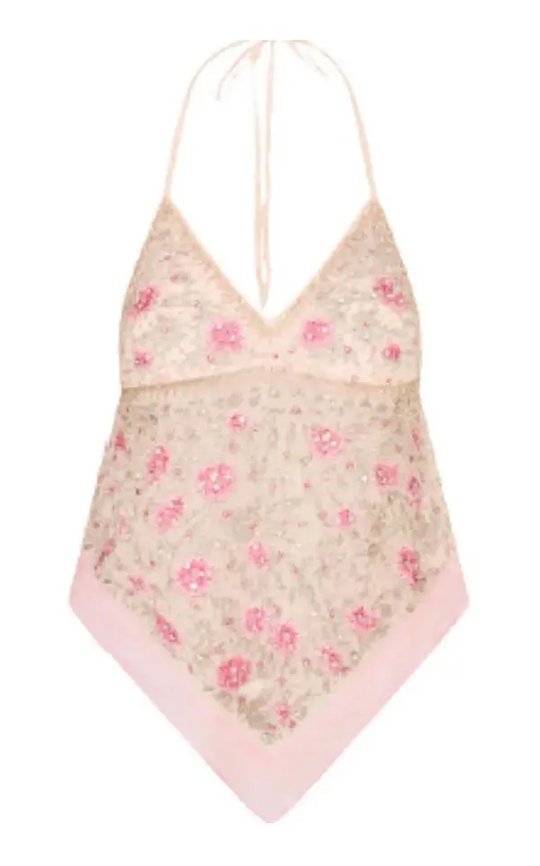 LoveShackFancy Belloria Beaded Top
