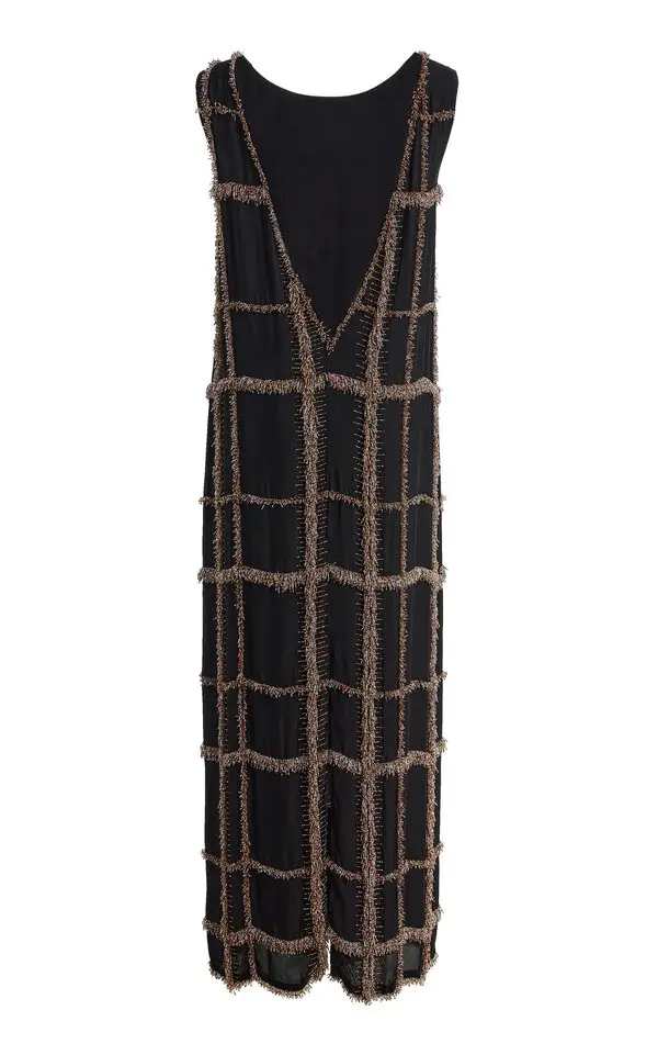 KALLMEYER Libi Grid-pattern Maxi Dress