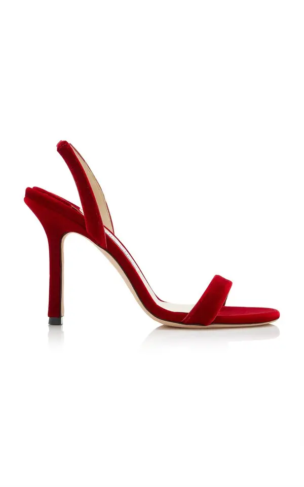 JIMMY CHOO Jenn 100mm Velvet Slingback Sandals