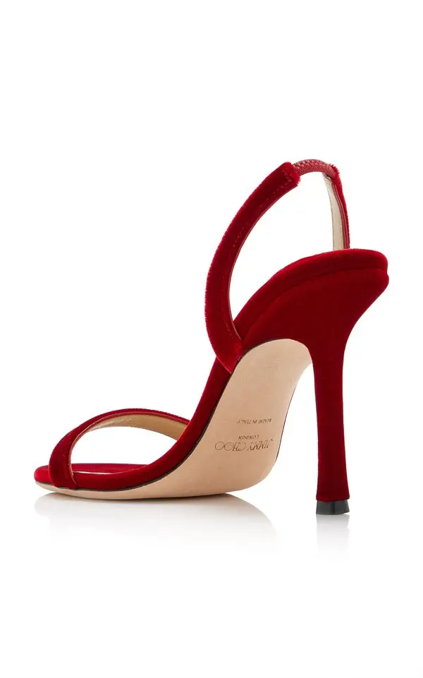 JIMMY CHOO Jenn 100mm Velvet Slingback Sandals