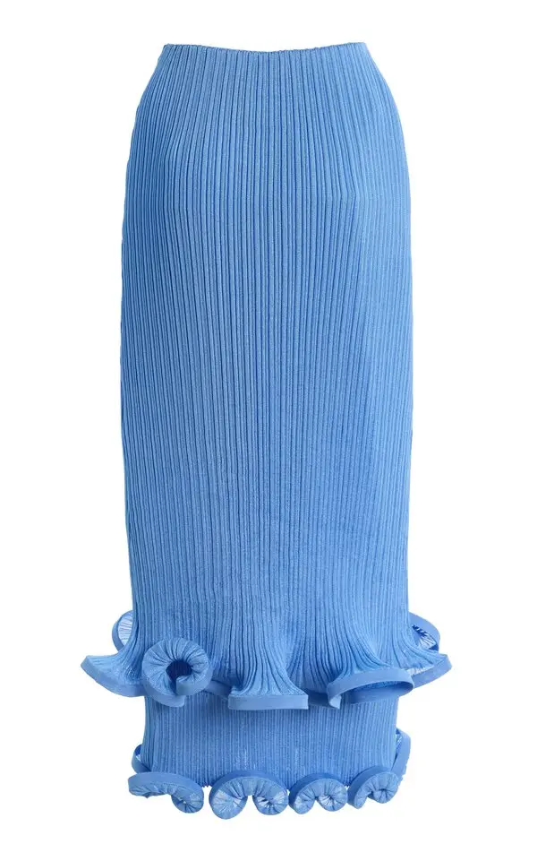 Carolina Herrera Ruffled-peplum Viscose Midi Skirt Midi Skirt