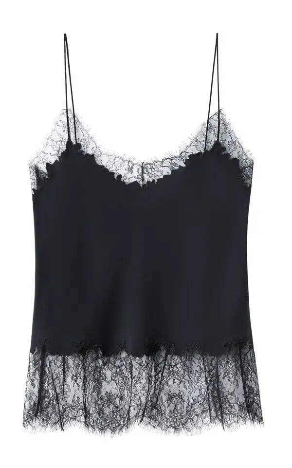 Lafayette 148 New York Lace-trimmed Silk Camisole