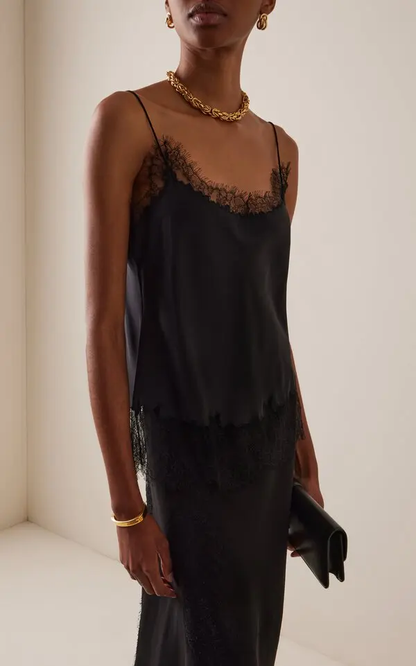 Lafayette 148 New York Lace-trimmed Silk Camisole