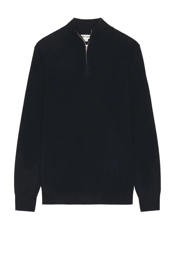 Soft Goat Half Zip Sweater - Navy