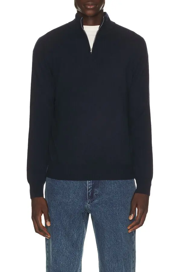 Soft Goat Half Zip Sweater