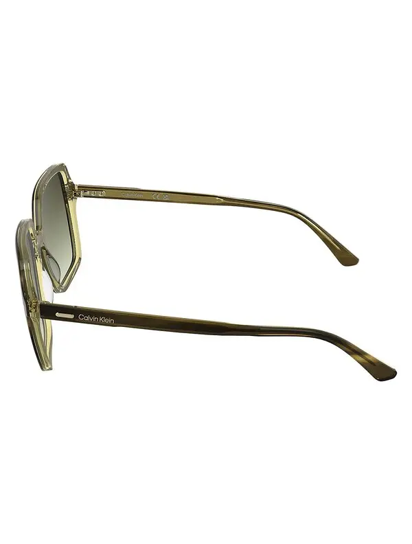 Calvin Klein Modified Rectangle Sunglasses - Gradient Khaki