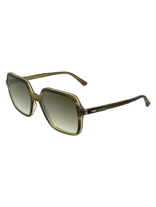 Calvin Klein Modified Rectangle Sunglasses - Gradient Khaki