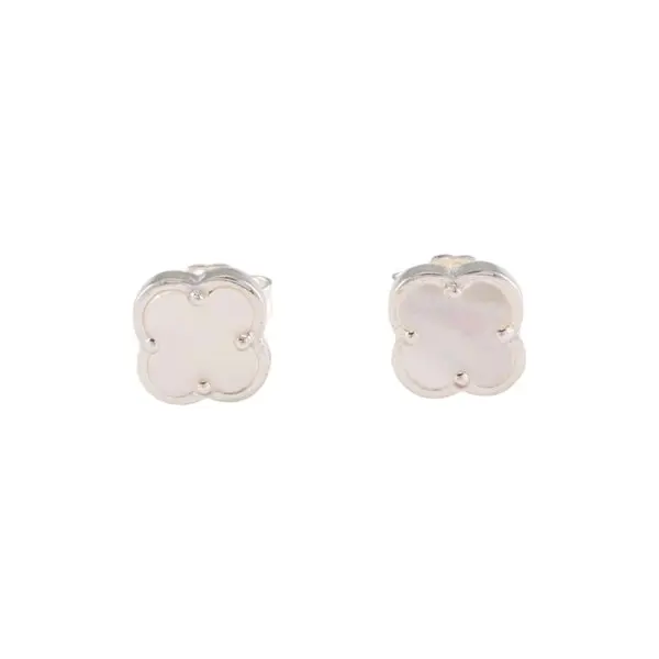 VON TRESKOW Mini Clover Mother Of Pearl Stud Earrings