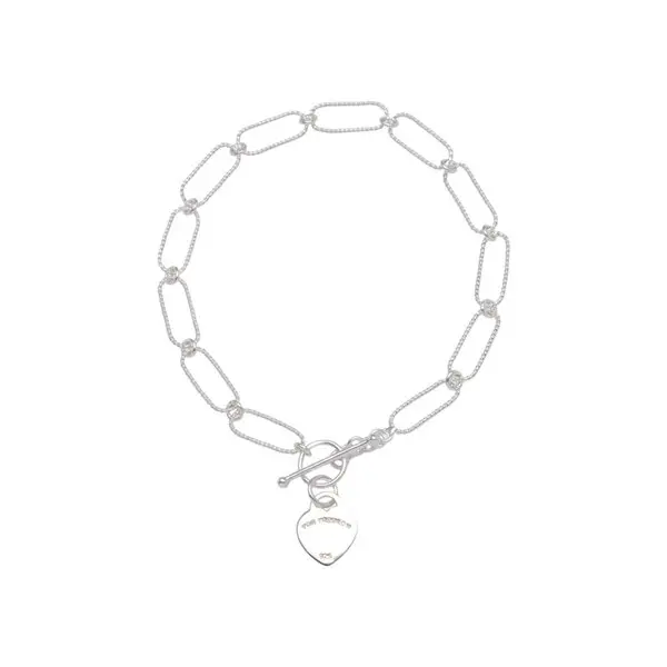 VON TRESKOW Twisted Open Clip Chain Bracelet With Flat Vt Heart
