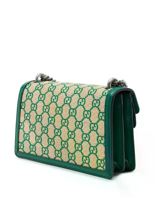 Gucci 2016-2026 Medium Gg Supreme Straw Effect Dionysus Shoulder Bag