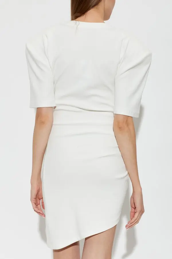 THE MANNEI Ribbed Draped Mini Dress