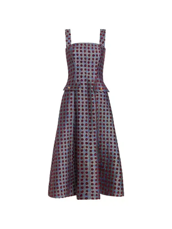 MARKARIAN Birdie Floral-jacquard Midi Dress
