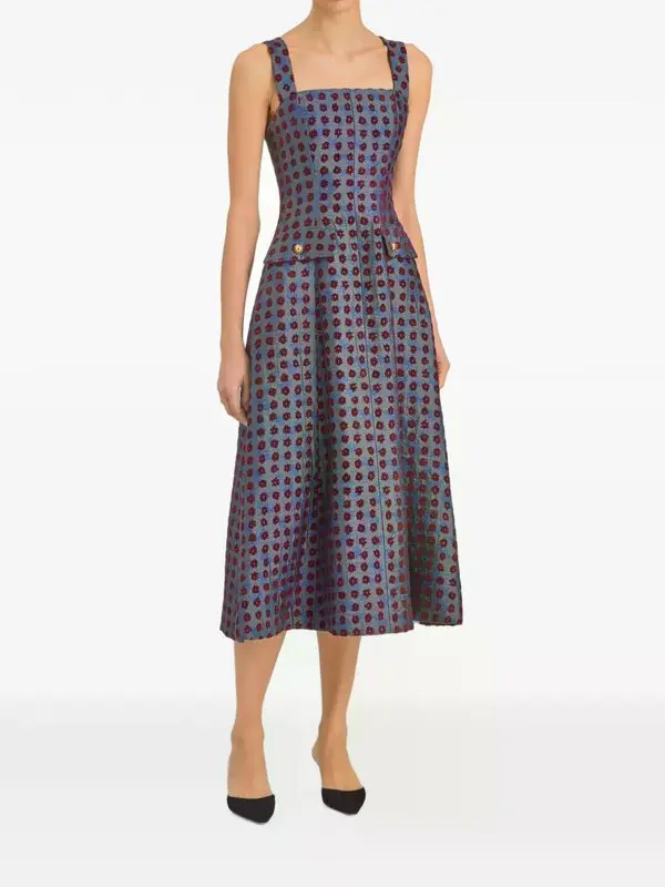 MARKARIAN Birdie Floral-jacquard Midi Dress